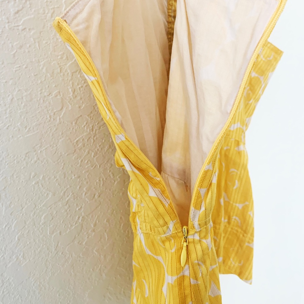 Marc Jacobs Yellow & Ivory Shirred Tank Top/Cami M - Gem